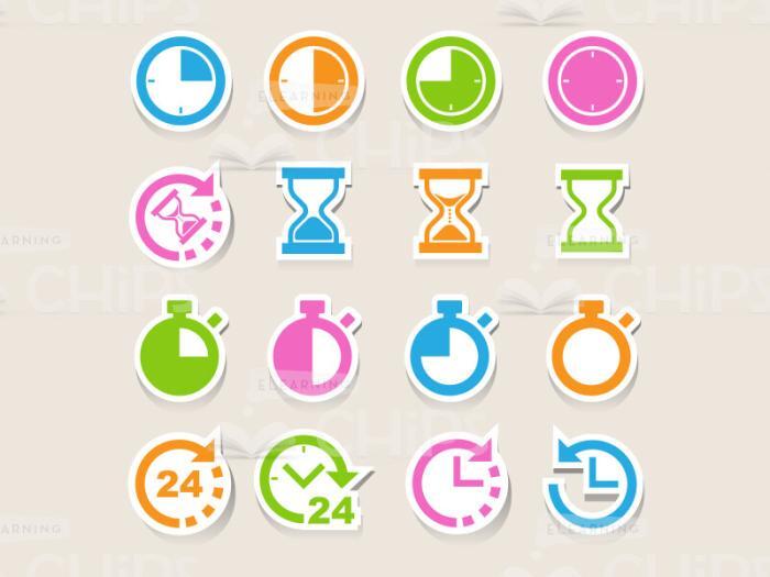 Colourful Time Passing Graphic Icons – eLearningchips