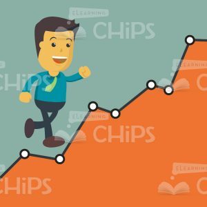 Smilin' Vector Man On An Increasing Stock Chart – eLearningchips