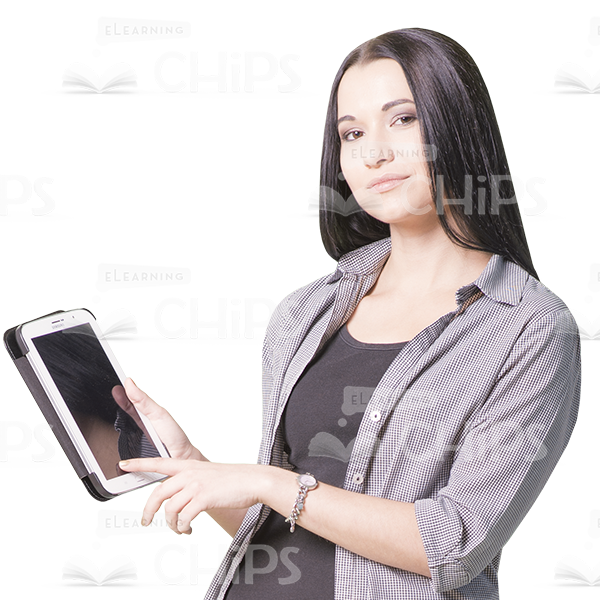 Cutout character tapping the tablet – eLearningchips