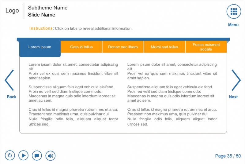 Circular White Buttons — Storyline Template – eLearningchips