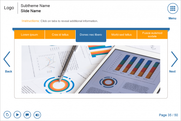 Rectangular Tabs On White Background — Storyline Template – eLearningchips
