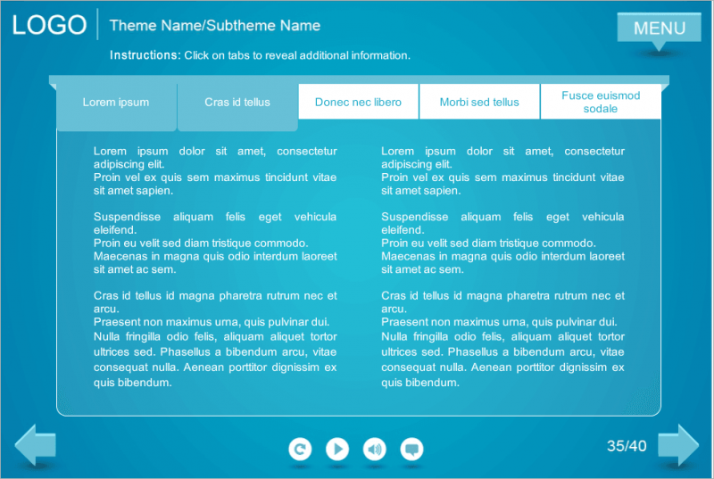 Blue Rectangular Tabs — Storyline Template – eLearningchips