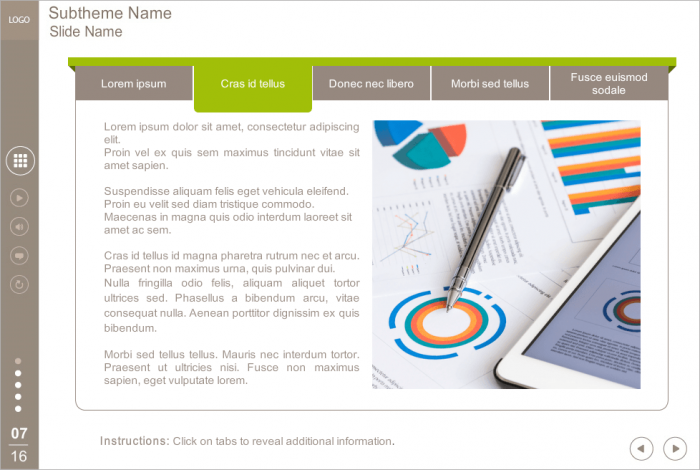 Horizontal Tabs With White Background — Storyline Template – eLearningchips