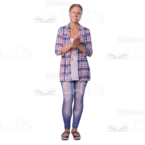 Smiling Woman Clapping Hands Cutout Image – eLearningchips