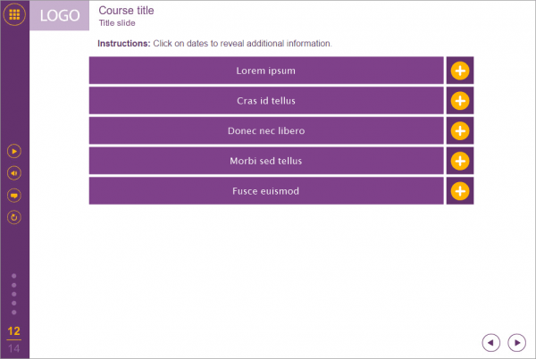 Vertical Accordion — Lectora Template – eLearningchips