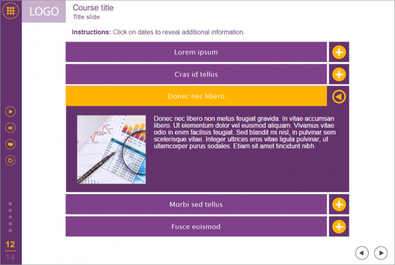 Vertical Accordion — Lectora Template – eLearningchips