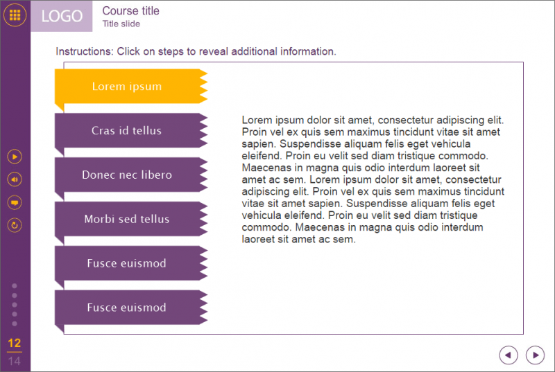 Purple Tabs — Lectora Template – eLearningchips