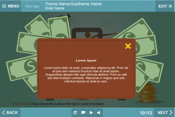 Draggable Coins — Storyline Template – eLearningchips