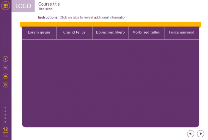 Horizontal Tabs — Lectora Template – eLearningchips