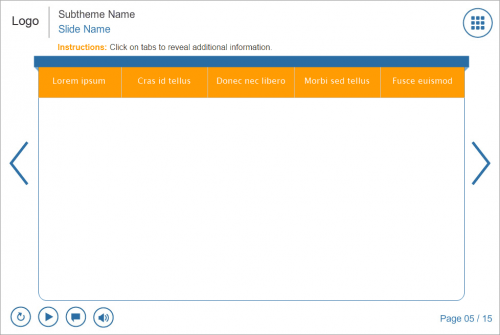 Rectangular Tabs With White Background — Lectora Template – eLearningchips