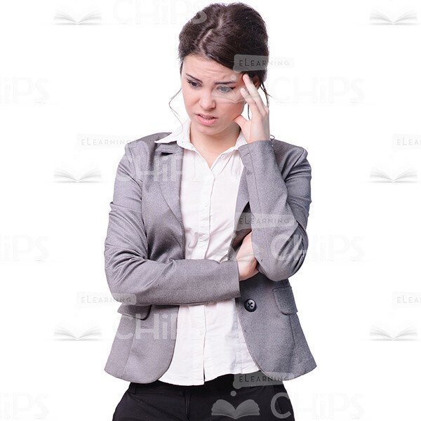 Pensive Business Lady Cutout Photo – eLearningchips