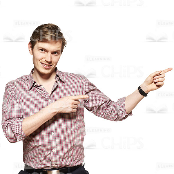Cutout Picture of a Handsome Young Man Pointing to the Left ...