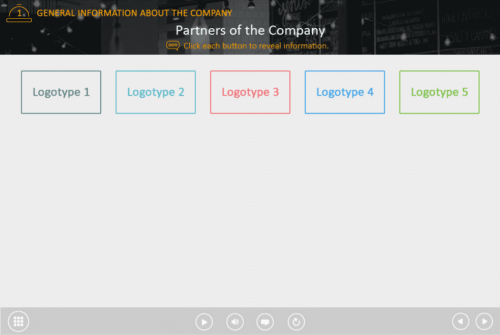 Five Colorful Horizontal Tabs — Captivate Template – eLearningchips
