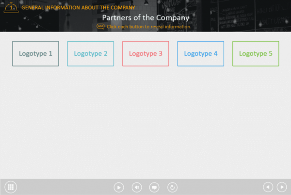 Five Colorful Horizontal Tabs — Captivate Template – eLearningchips