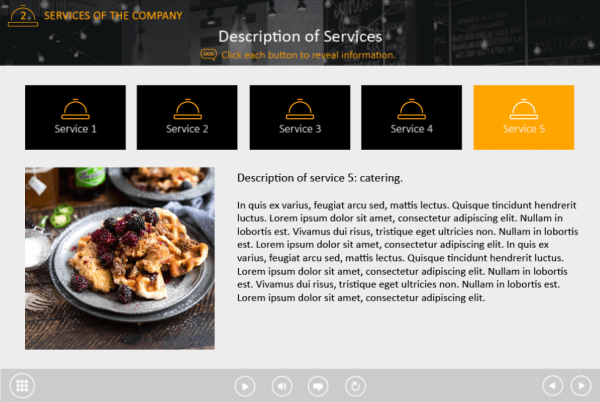 Black Horizontal Tabs — Captivate Template – eLearningchips