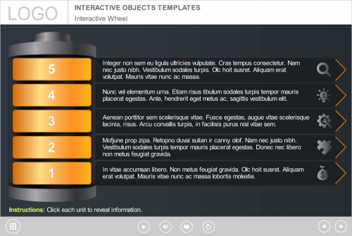 Five-tabbed Battery — Storyline Template – eLearningchips