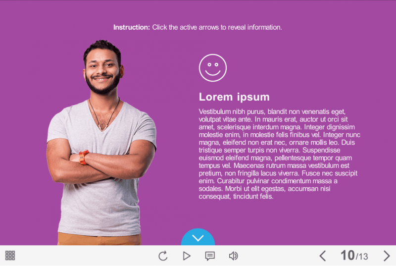 Five Rhombus Style Buttons — Storyline Template – eLearningchips
