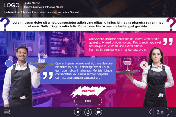 Waiter Quiz — Storyline Template – eLearningchips