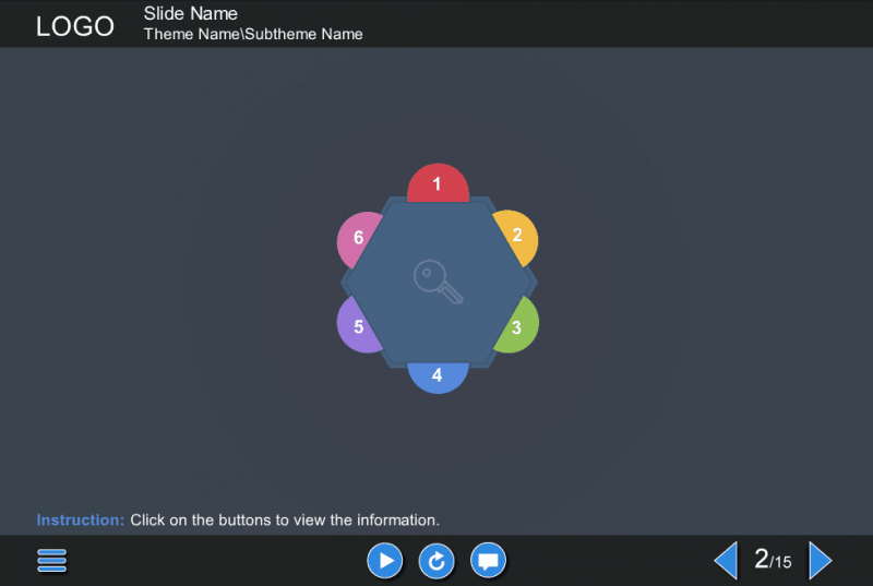 Hexagon with Buttons — Storyline Template – eLearningchips