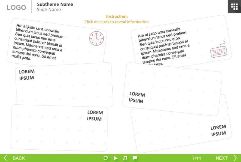 Six Clickable Cards — Storyline Template – eLearningchips