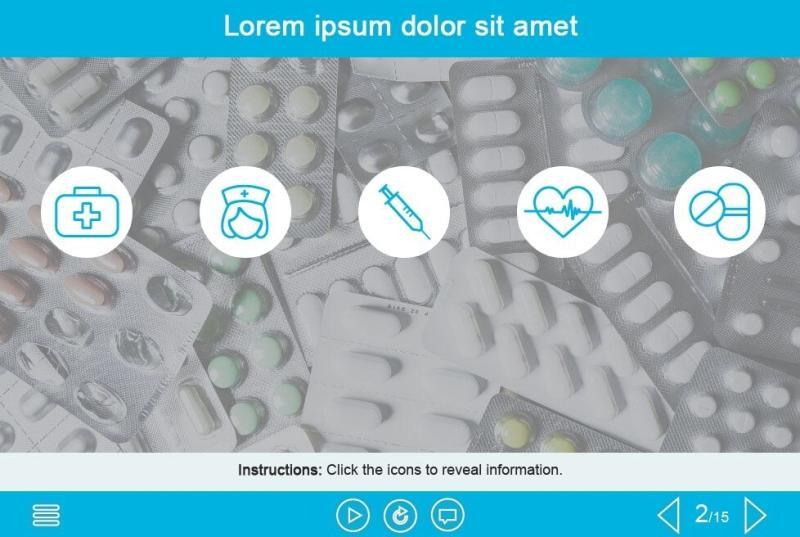 Five Clickable Round Icons — Captivate Template – eLearningchips