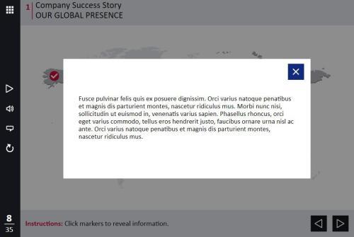 World Map with Markers — Lectora Template – eLearningchips