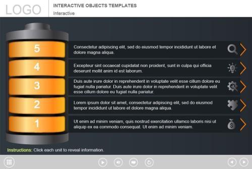 Five-tabbed Battery — Captivate Template – eLearningchips