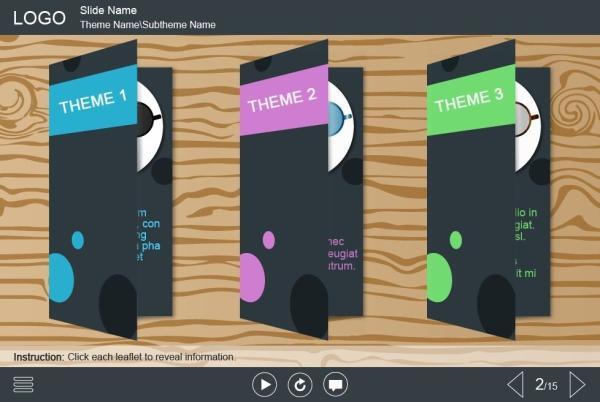 Stylish Black Leaflets — Captivate Template – eLearningchips