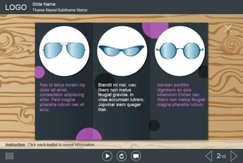 Stylish Black Leaflets — Captivate Template – eLearningchips