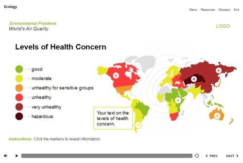 World Map with Markers — Storyline 3 Template – eLearningchips