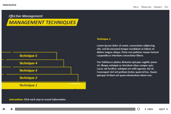 Management Technique Steps — Storyline 3 Template – eLearningchips