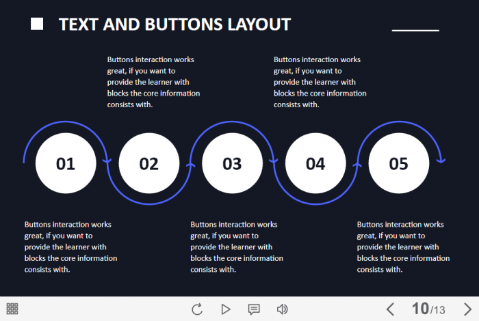 Five Round Buttons — Lectora Template – eLearningchips
