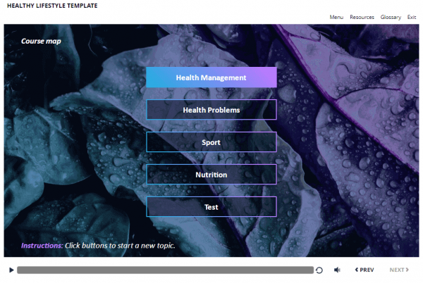 Healthy Lifestyle Course Starter Template — Articulate Storyline 3 / ...