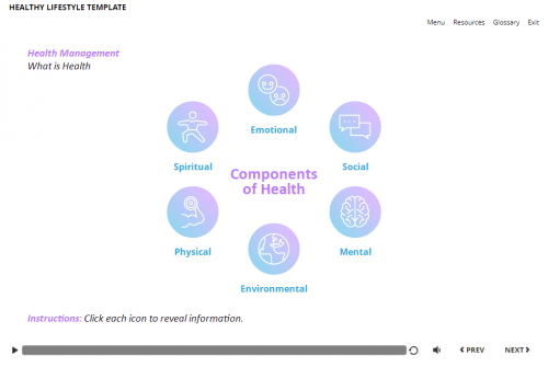 Healthy Lifestyle Course Starter Template — Articulate Storyline 3 / ...