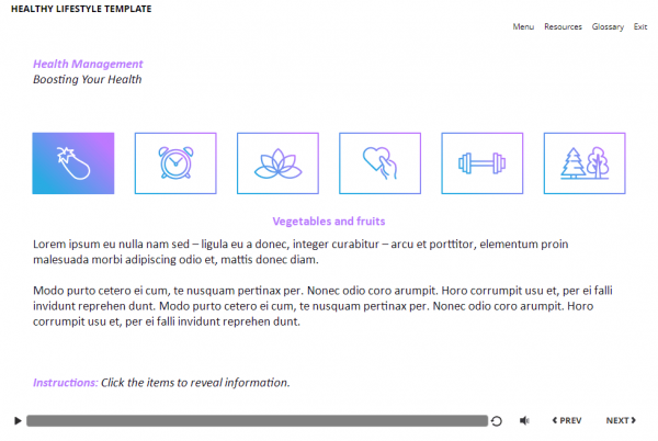 Healthy Lifestyle Course Starter Template — Articulate Storyline 3 / ...