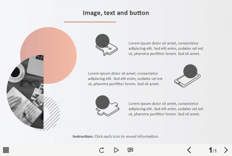 Three Clickable Objects — Storyline Template – eLearningchips