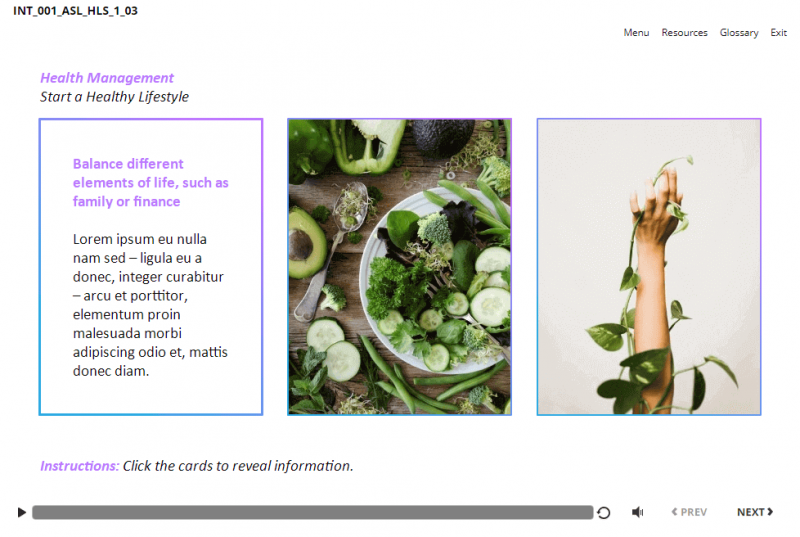 Healthy Living Flip Cards — Storyline Template – eLearningchips