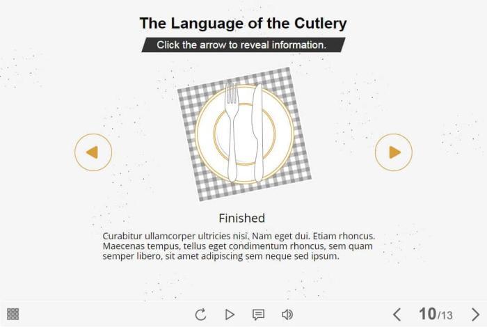 Cutlery Language Slideshow — Download Trivantis Lectora Template