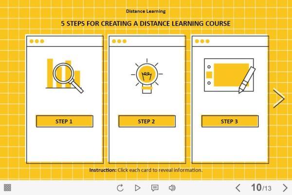 Flip Cards on Yellow Checkered Background — Storyline Template