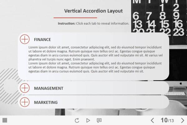Vertical Accordion — Download Trivantis Lectora Template