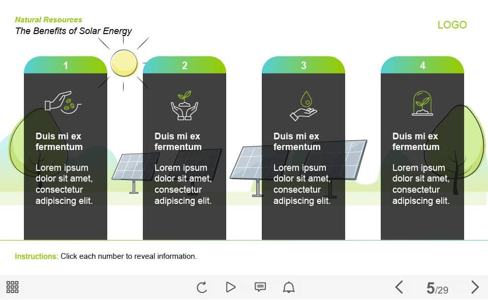 Solar Energy Tabs — Download Adobe Captivate Template