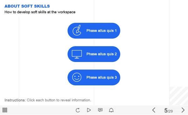 Three Blue Buttons — Download Adobe Captivate Template