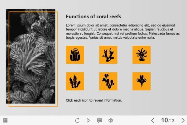 Coral Reefs Icons — Captivate Template – eLearningchips