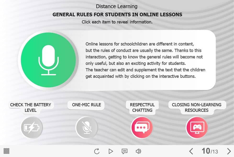 General Rules in Online Lessons — Download Captivate Template
