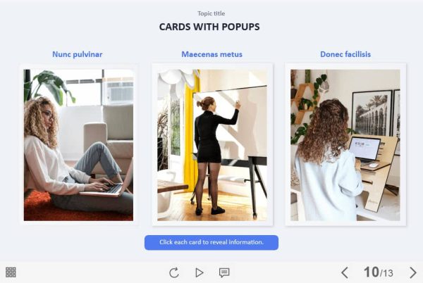 Three Clickable Cards — Download Adobe Captivate Template
