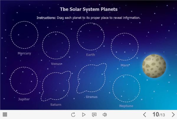 Drag and Drop The Planets — Download Captivate Template