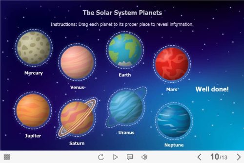 Drag and Drop The Planets — Download Captivate Template